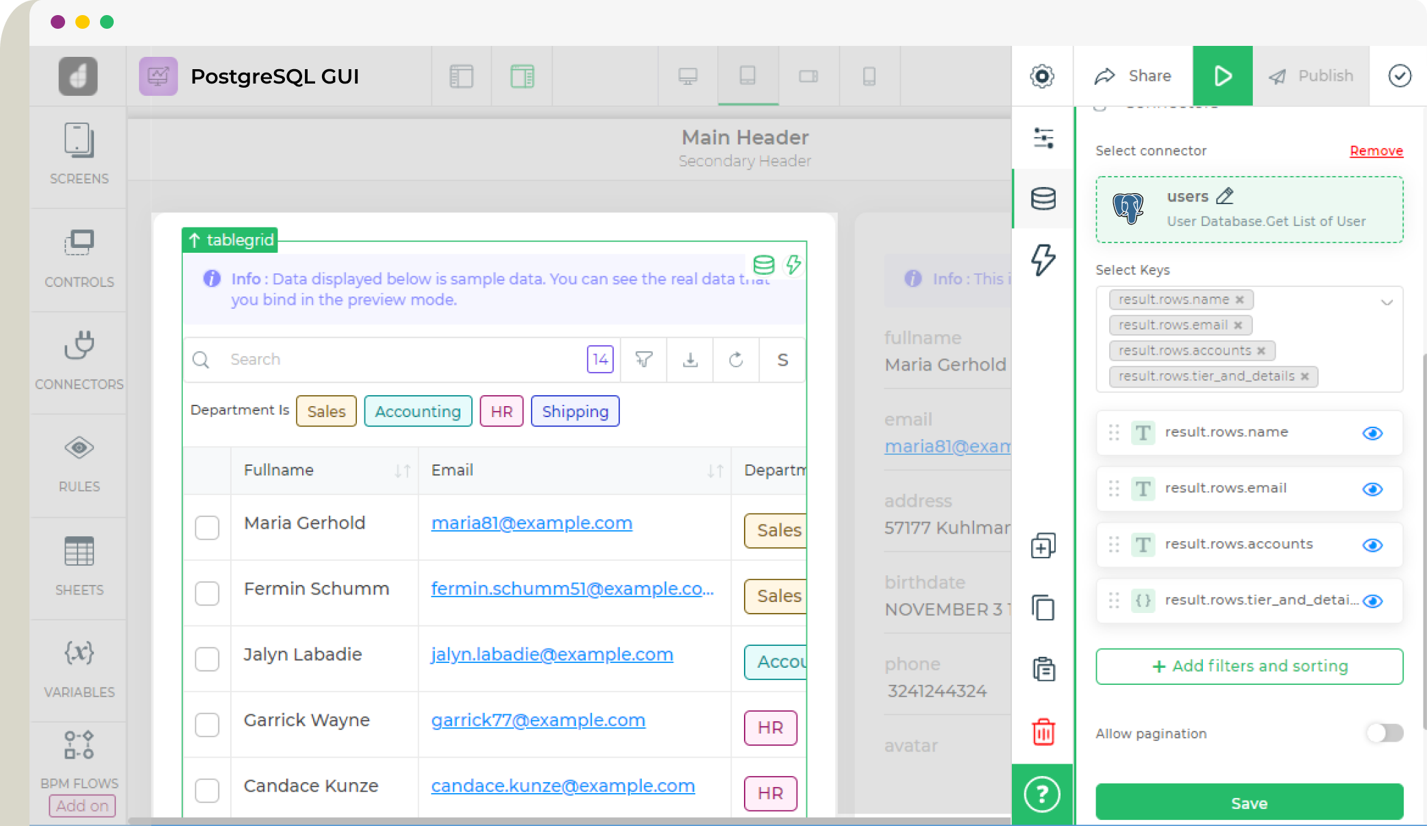 Database GUI | Build apps on top of your database Database GUI | Build apps on top of your database